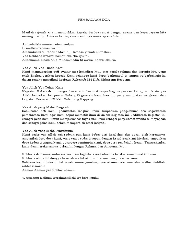 Pembacaan Doa | PDF