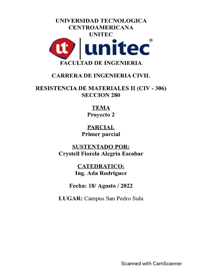 Proyecto 2 - Resistencia de Materiales 2 - C | PDF