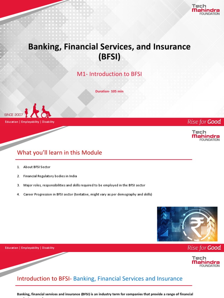 M1 - Introduction To BFSI | PDF | Insurance | Banks