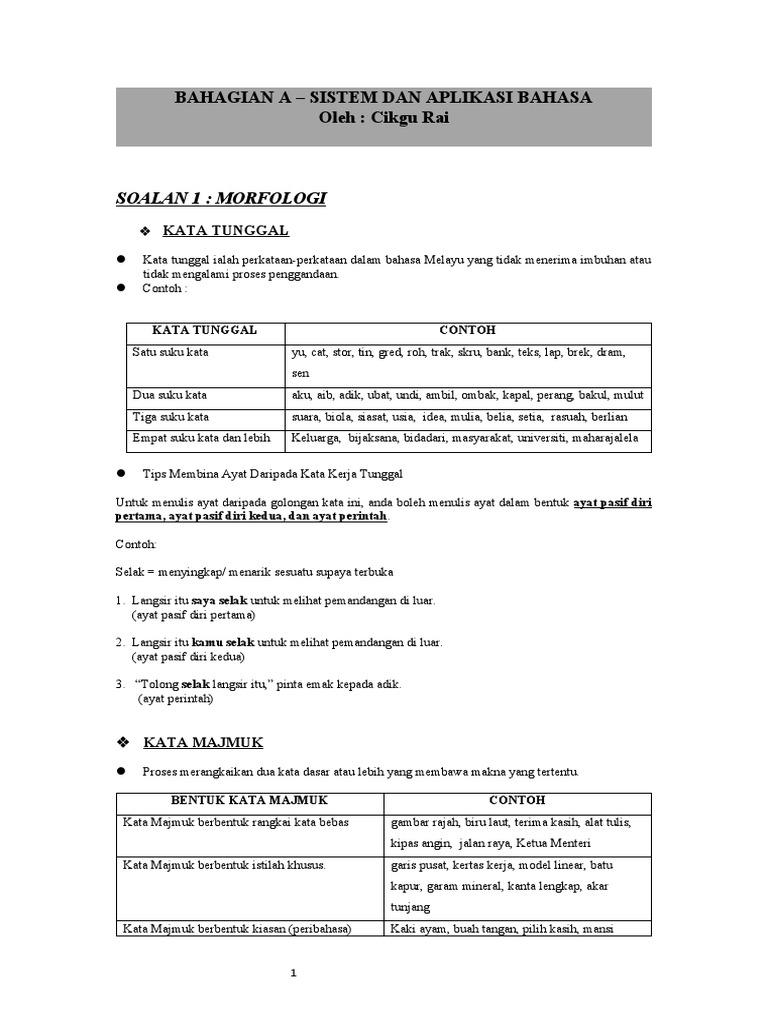 Modul Morfologi Dan Sintaksis | PDF