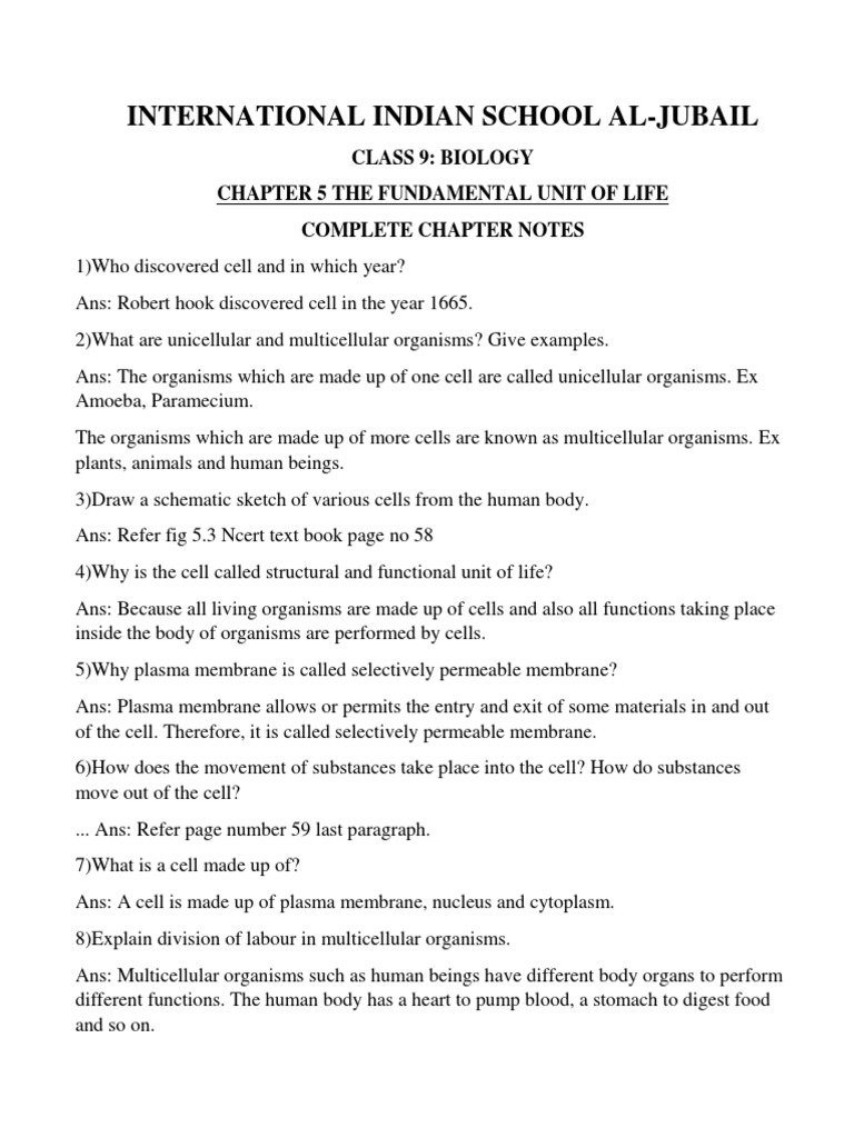 Chapter 5: The Fundamental Unit of Life | PDF | Endoplasmic Reticulum ...