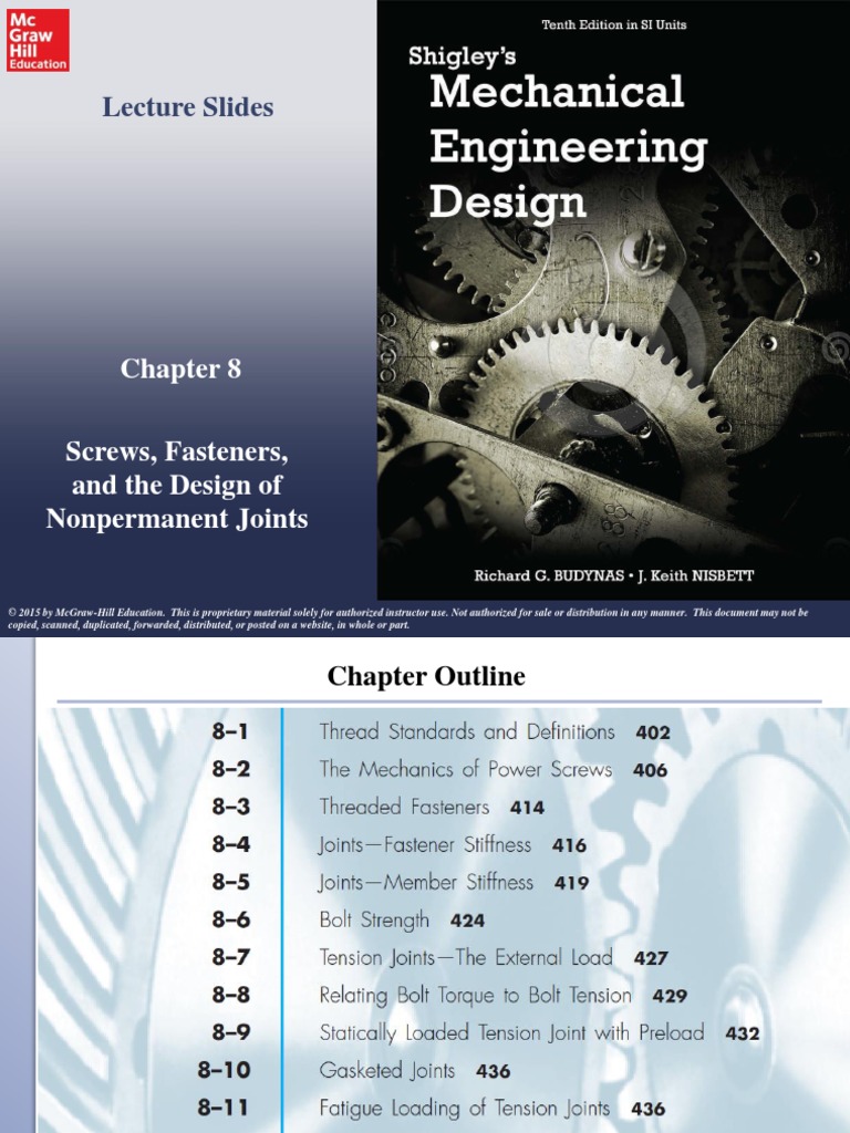 08-Screws Fasteners and The Design of Nonpermanent Joints | PDF | Screw | Metalworking