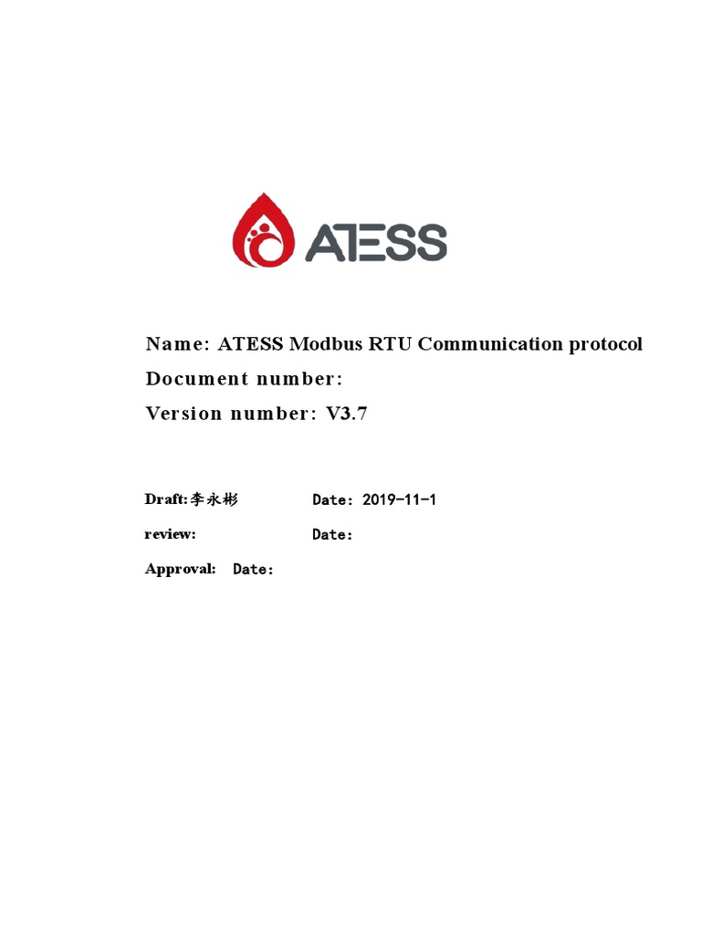ATESS-Modbus RTU Protocol V3.7 | PDF