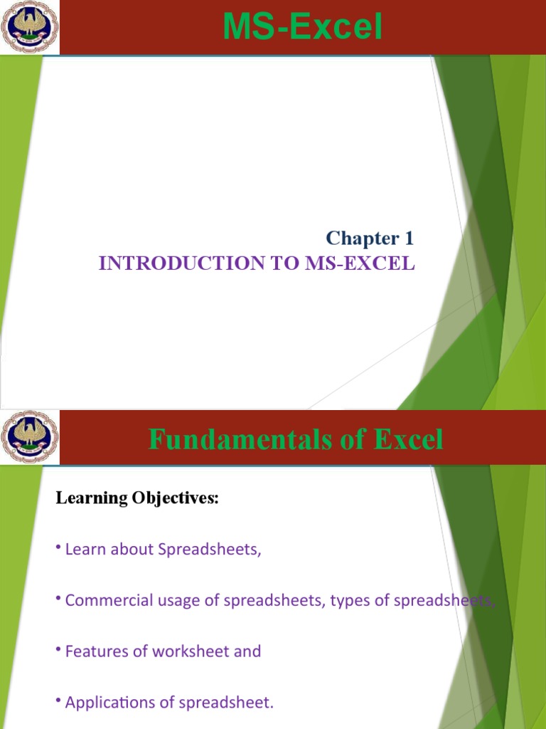 MS Excel 1 Basics | PDF