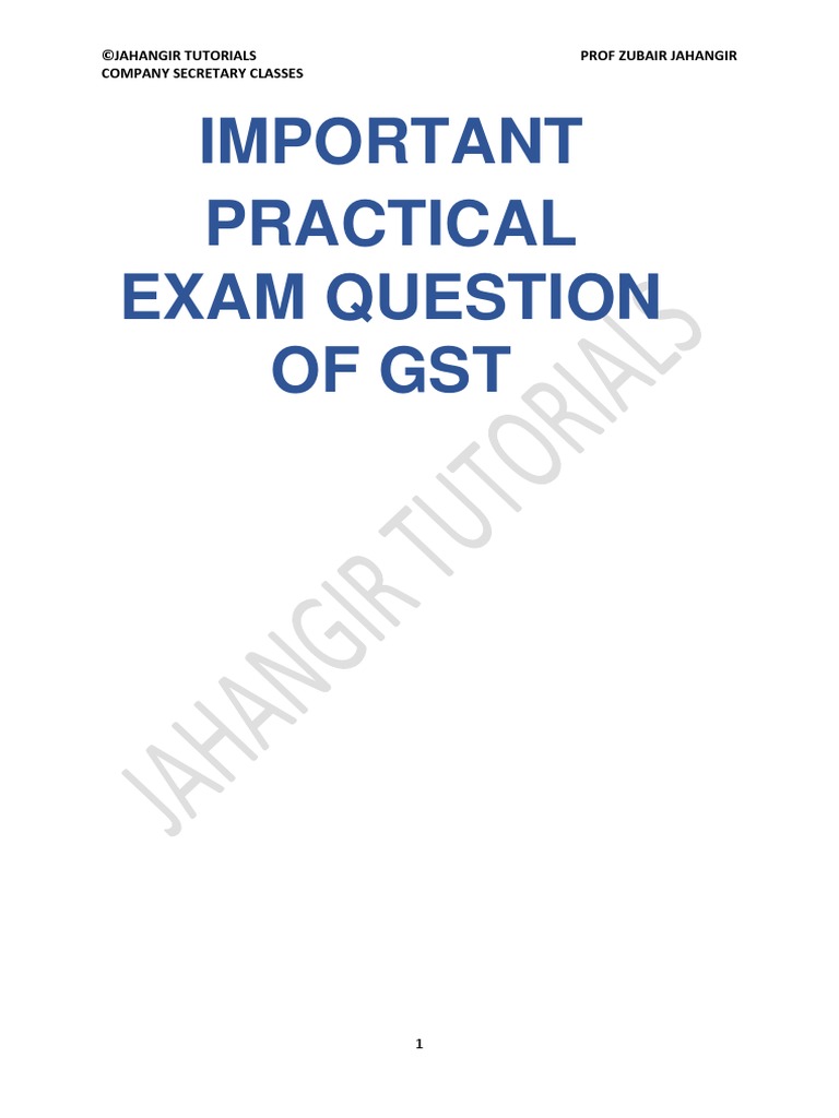 JT GST Exam QTS 2023 | PDF
