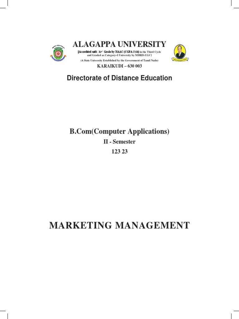 Ug B.com Computer Applications 123 23 Marketing Management 6595 | PDF | Marketing | Consumer ...