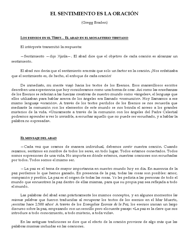 El Sentimiento Es La Oracion | PDF | Religión y espiritualidad