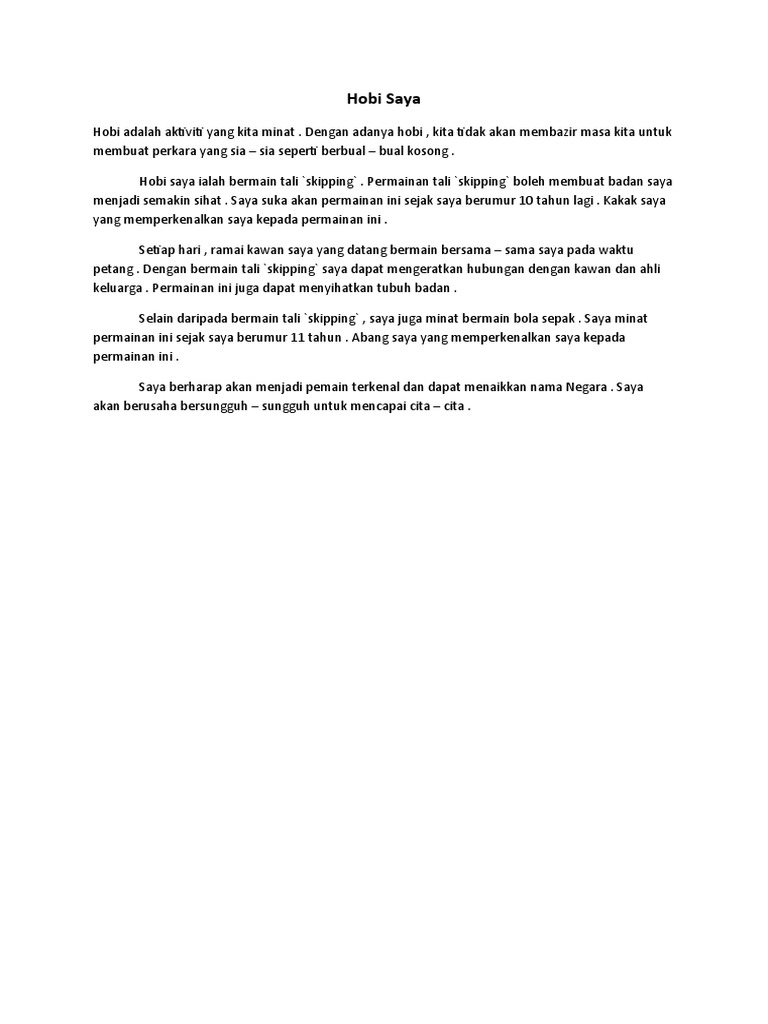Hobi Saya | PDF