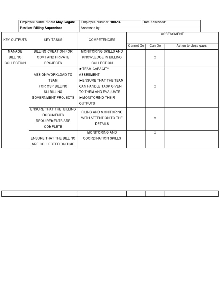 Employee Competence Format | PDF