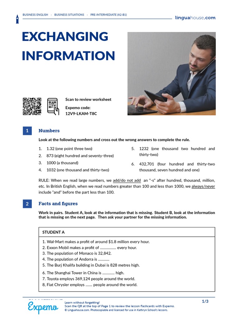 Exchanging Information British English Student Ver2 | PDF | Communication