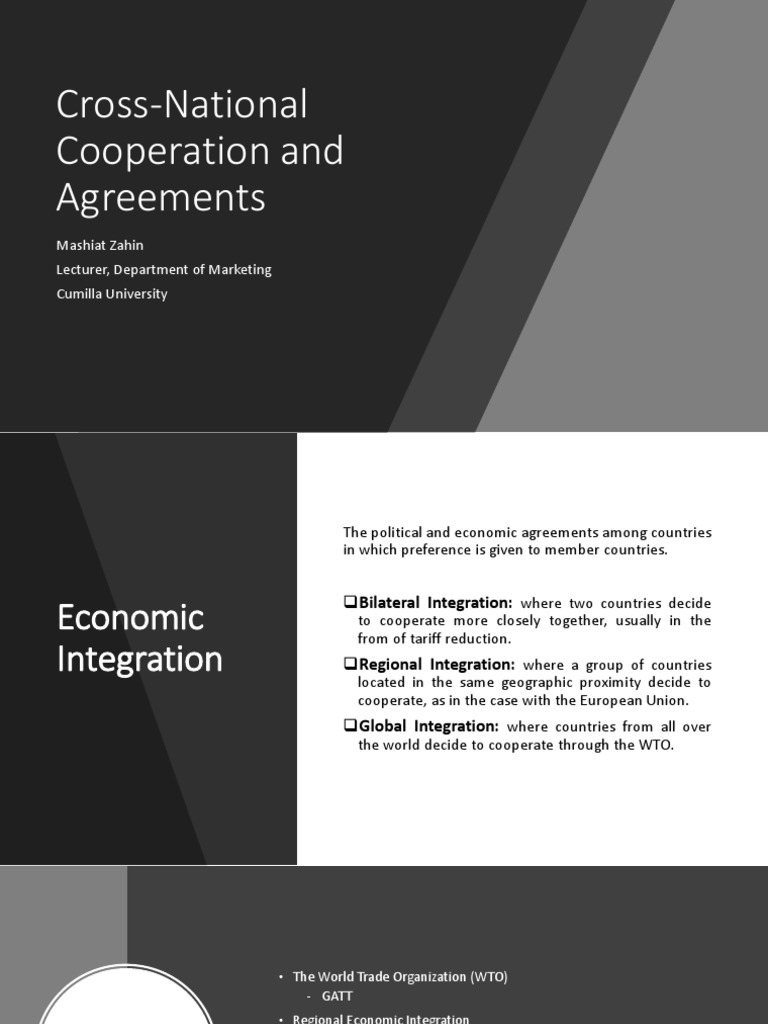 Cross National Cooperations and Agreements Slide | PDF