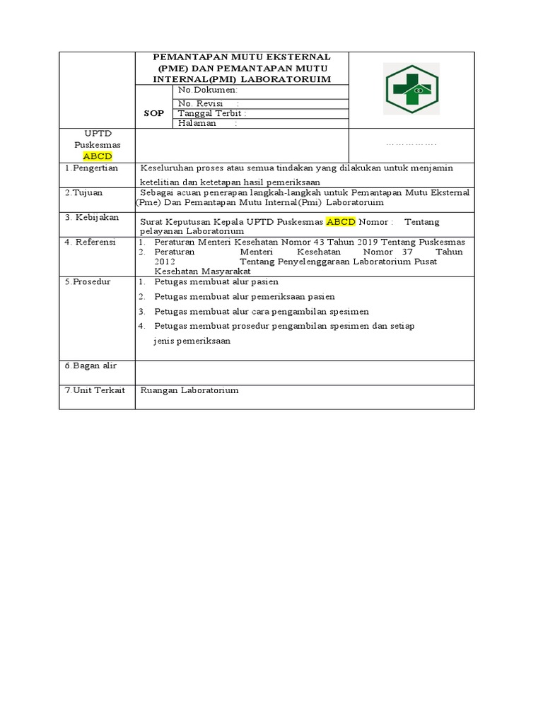 SOP PMI DAN PME | PDF