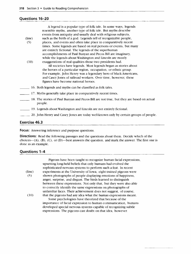 Inference and Purpose Exercise | PDF