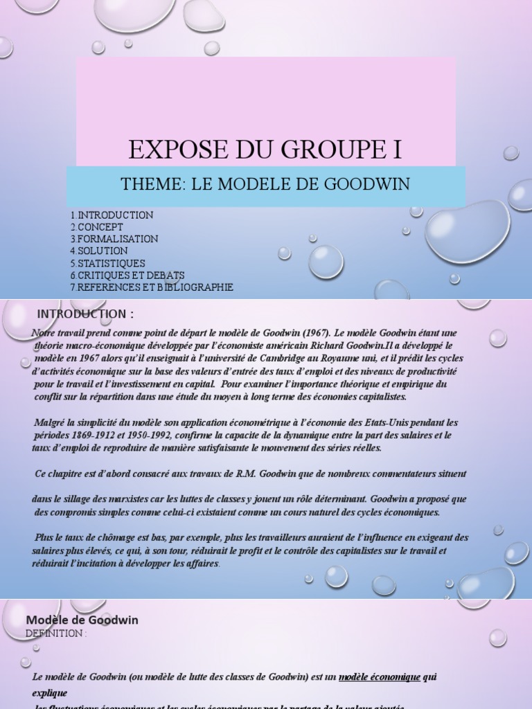 Modèle de Goodwin et dualisme économique | PDF | Économie | Macroéconomie