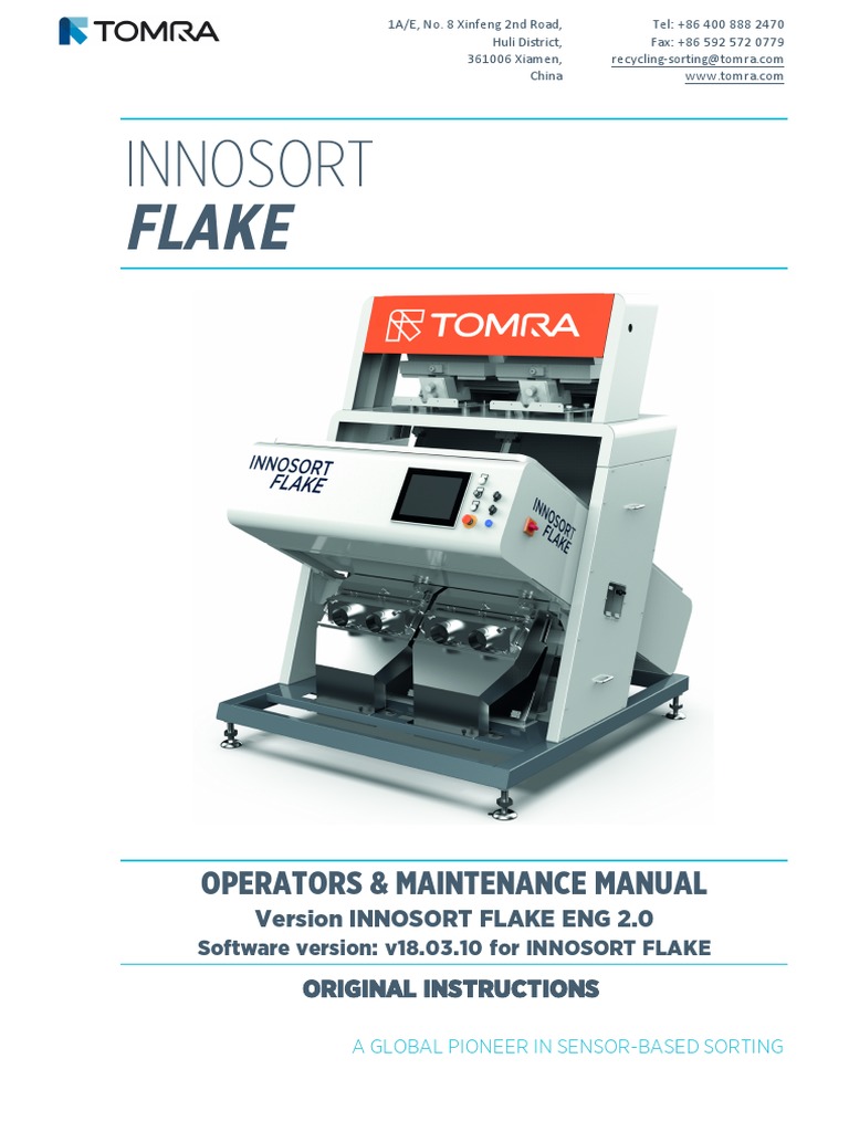 TOMRA Automatic Flakes Sorter Operating Instructions | PDF | Mains ...