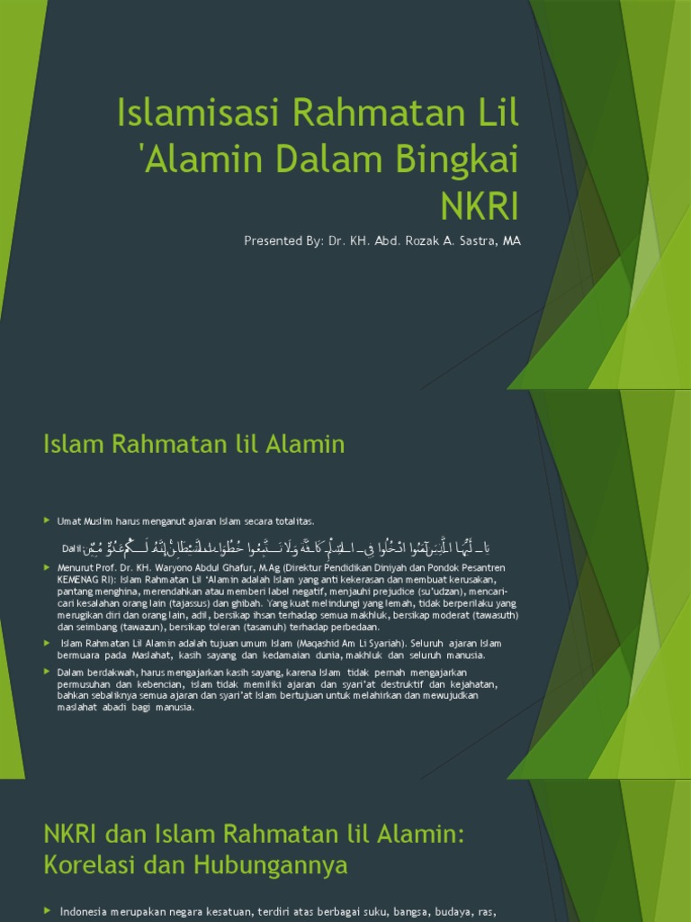 Islamisasi Rahmatan Lil 'Alamin Dalam Bingkai NKRI | PDF