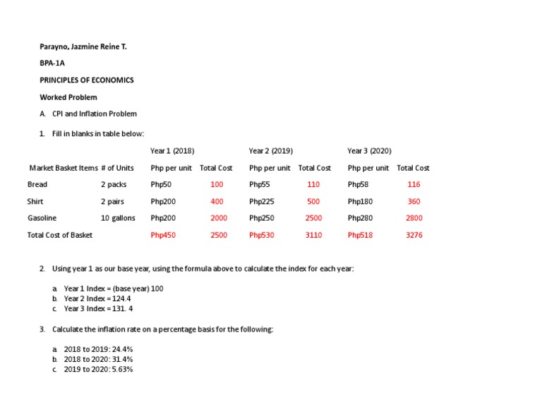 Worked Problem - Inflation | PDF