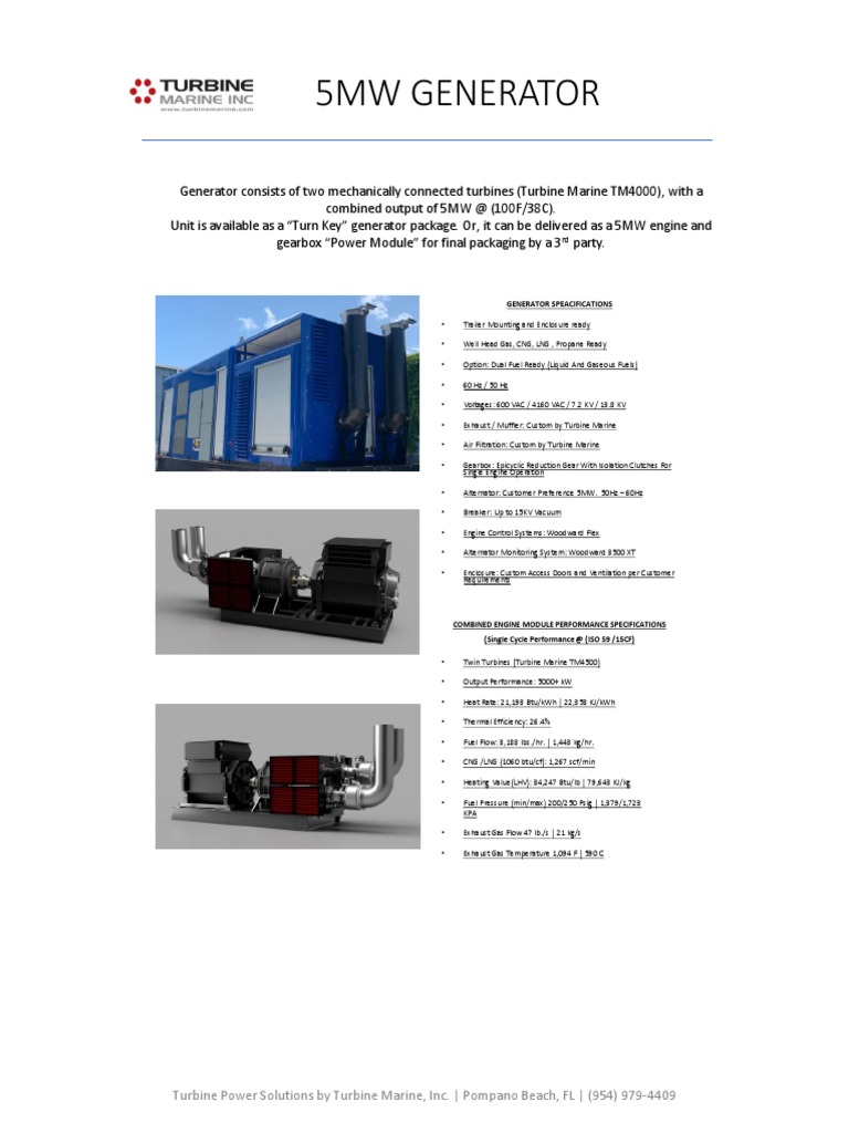 5MW Generator Specifications & Features | PDF
