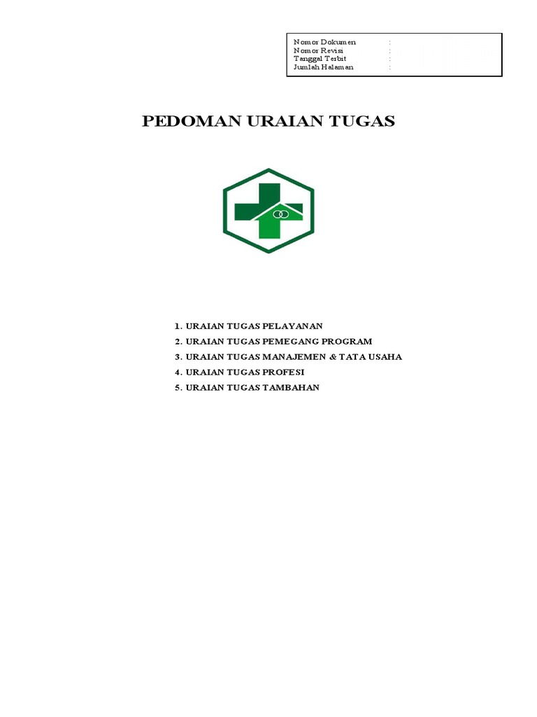 Pedoman - Uraian - Tugas Puskesmas Jiken | PDF