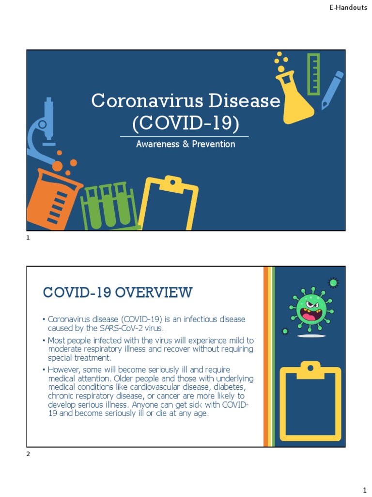Coronavirus Disease (COVID-19) Awareness & Prevention E-Handouts | PDF ...