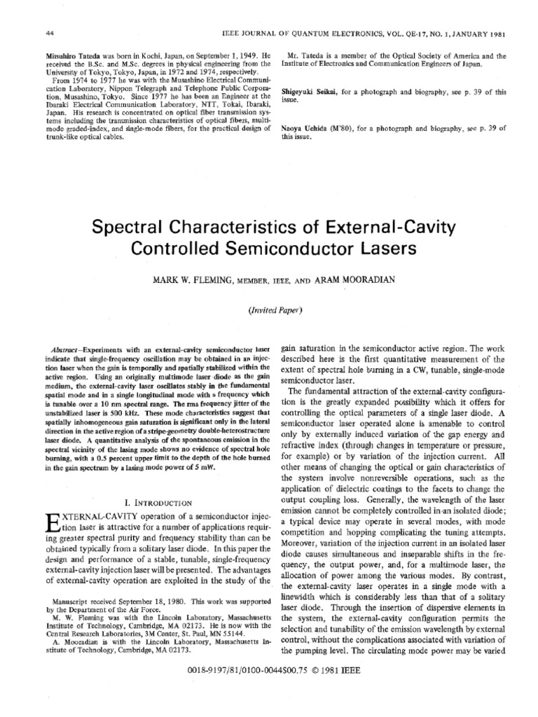 i3ejqe-17-44-Fleming-Spectral Characteristics of External-Cavity Controlled Semiconductor Lasers ...