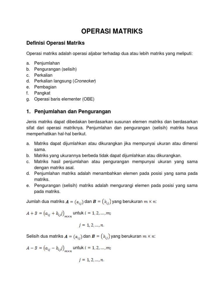 3 Operasi Matriks | PDF | Komputer