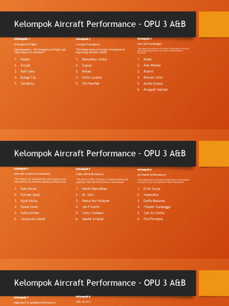 Kelompok Aircraft Performance - OPU 3 | PDF Kelompok Aircraft Performance - OPU 3 | PDF