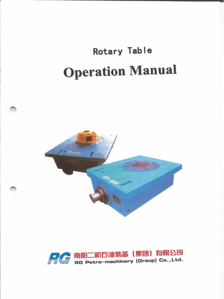 Rotary Table - Operation Manual | PDF