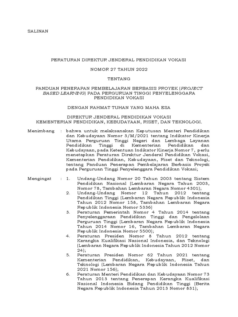 Panduan Penerapan Pembelajaran Berbasis Proyek (Project Based Learning ...