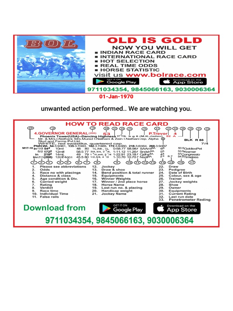 Race Card | PDF