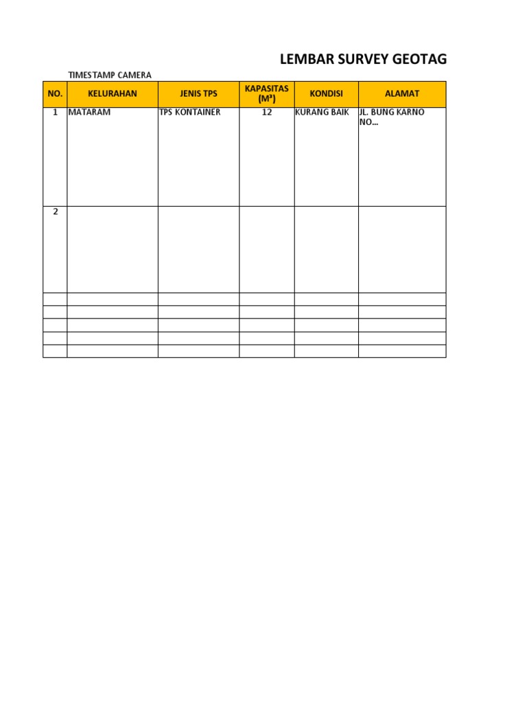 Format Tabulasi Rekapan Survey Lokasi Tps | PDF