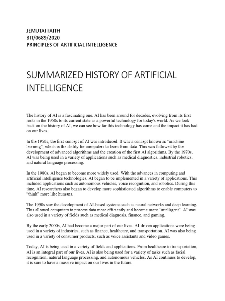 Brief History of Ai | PDF | Computers