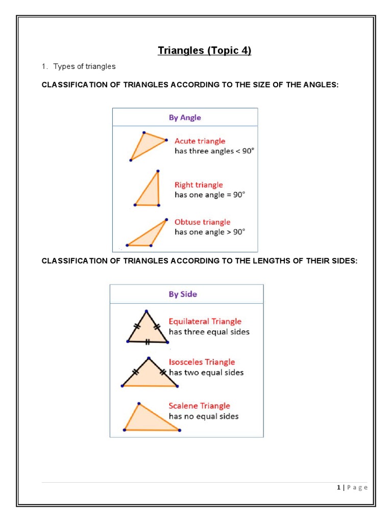 Topic 4 - Triangles | PDF