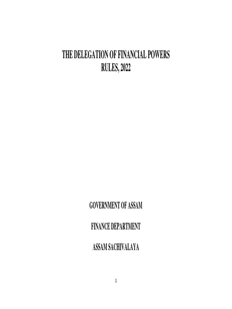 Delegation of Financial Powers Rules-2022 | PDF | Expense | Procurement Delegation of Financial Powers Rules-2022 | PDF | Expense | Procurement