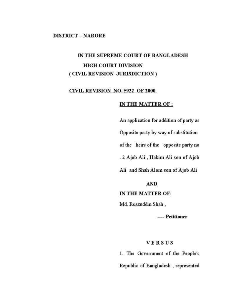 application for substitution adv durjoy vai final 06.06.2023 | PDF ...