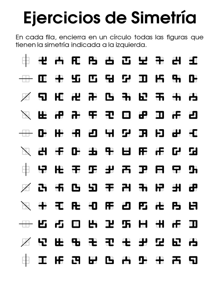 Ejercicios de Simetría Visual | PDF