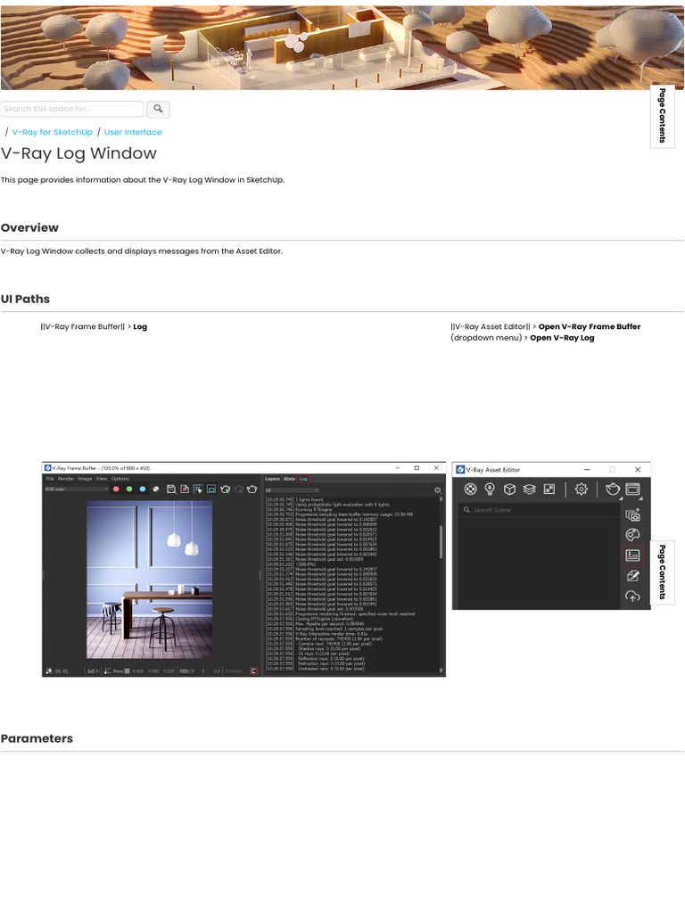 V-Ray Log Window - V-Ray For SketchUp - Chaos Help | PDF
