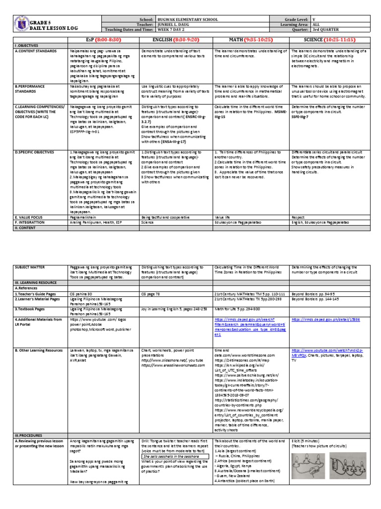 Q3 Week 7 Day 2 | PDF | Cebu | Greenwich Mean Time