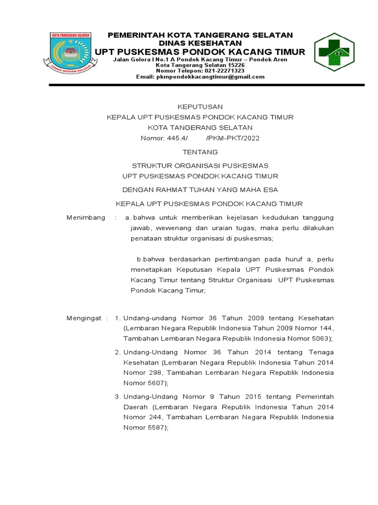 2.a SK Struktur Organisasi 2022 (EP 1.3.1.2) | PDF | Bisnis | Pengelolaan Keuangan & Uang