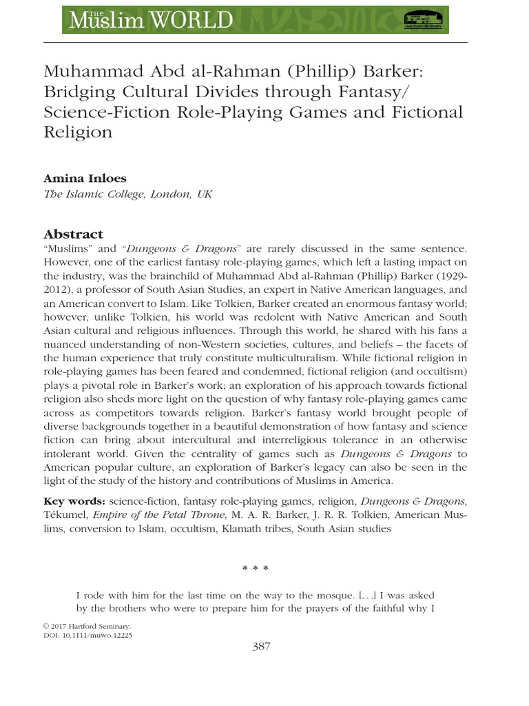 Muhammad Abd Al-Rahman (Phillip) Barker: Bridging Cultural Divides ...