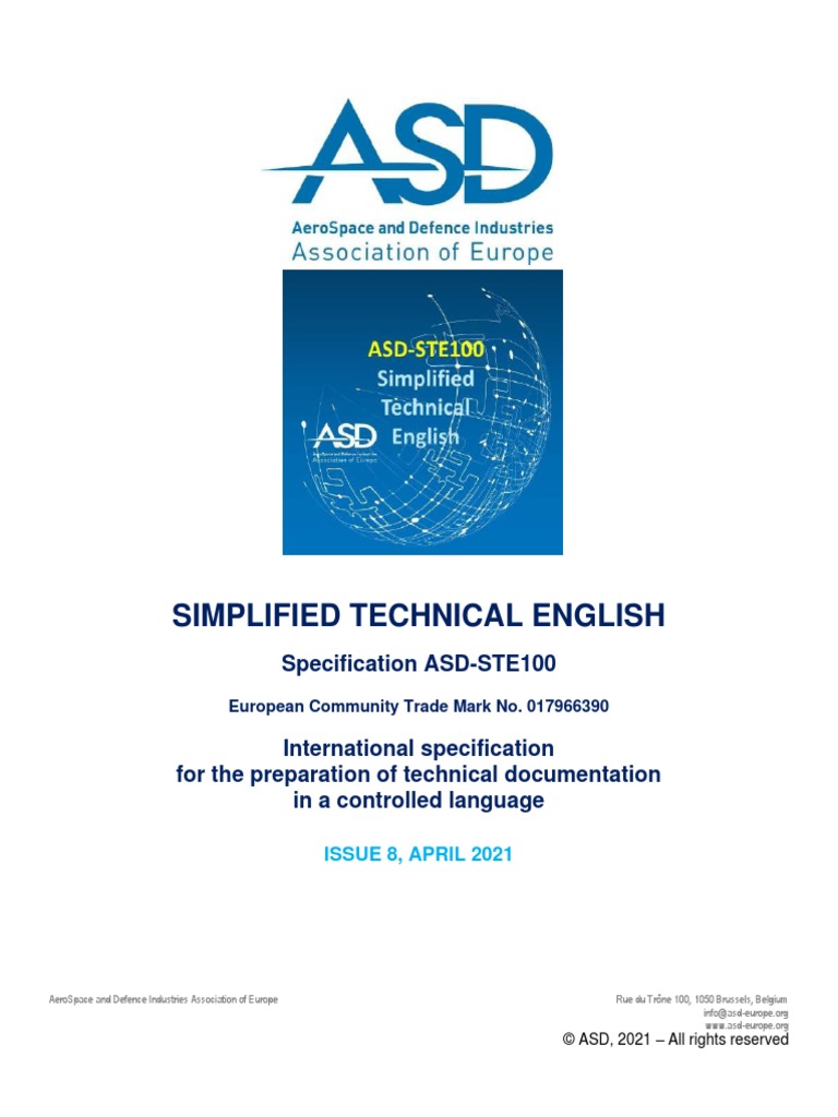 Asd-Ste100 - Issue 8 | PDF | Writing | Human Communication Asd-Ste100 - Issue 8 | PDF | Writing | Human Communication