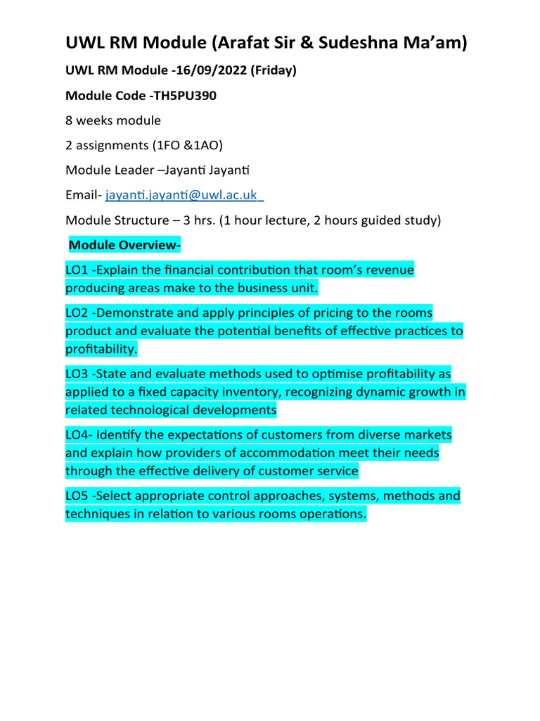UWL RM Module | PDF | Business | Technology & Engineering