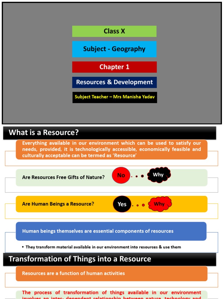 Class 10 Geography Chapter 1 Resources Development | PDF | Soil | Resource