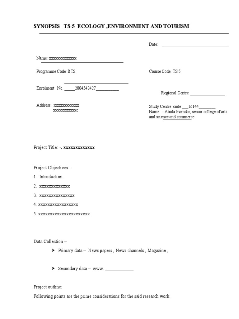 IGNOU TS 5 Synopsis FORMAT | PDF