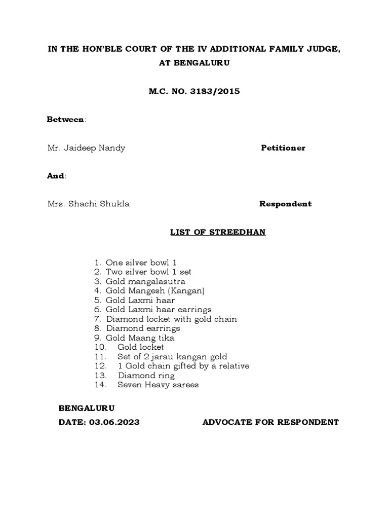 List of Streedhan | PDF