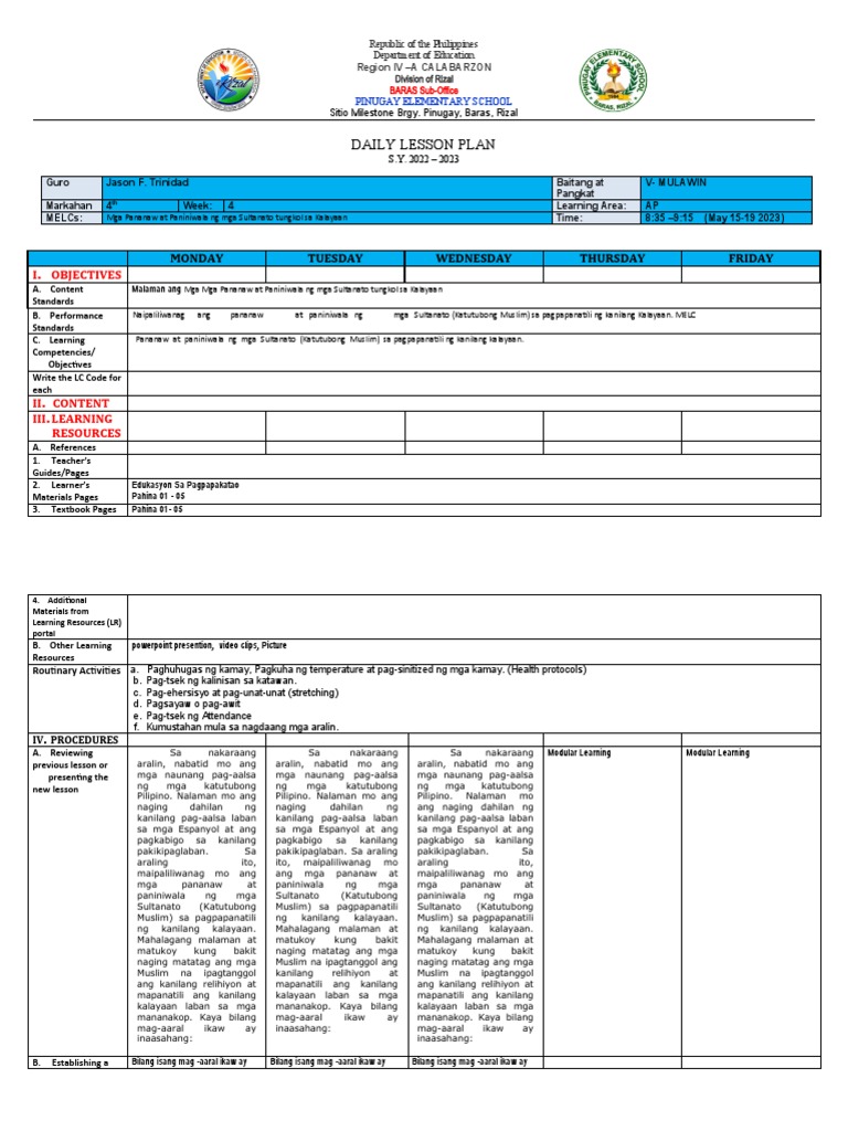 Grade 5 - AP Week 3 | PDF