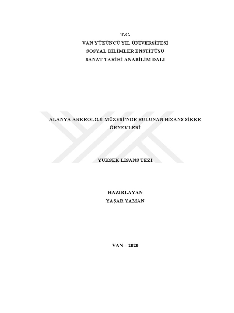 Alanya Arkeoloji̇ Müzesi̇'nde Bulunan Bi̇zans Si̇kke Örnekleri̇ - Yl ...