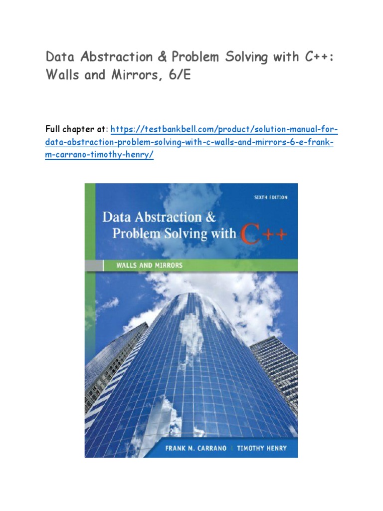 Solution Manual For Data Abstraction Problem Solving With C Walls and ... Solution Manual For Data Abstraction Problem Solving With C Walls and ...