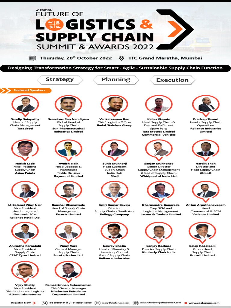 6th Edition Future of Logistics & Supply Chain Summit & Awards 2022 ...