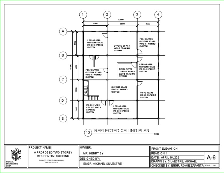 Two-Storey Residential Building Plan | PDF | Building Materials ...
